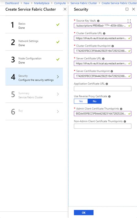 Azure Stack Hub에서 보안 Service Fabric 클러스터 배포 Azure Stack Hub