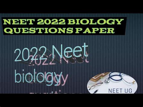 Neet 2022 Biology Questions Paper 2022 Ka Biology Neet Question Paper