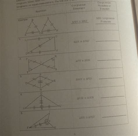 Solved: Direct congruent based from. Cougruence congruency or equal measurement The first che ...
