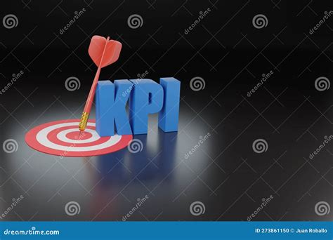 Dart With Kpi Solid Text With Copy Space Key Performance Indicator