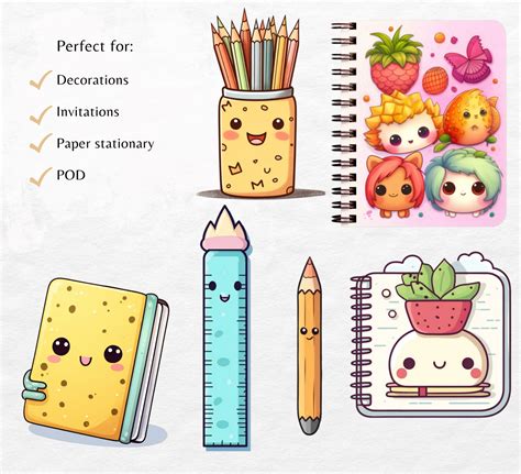 Kawaii School Clipart Cute Back To School Png Teacher School Supply