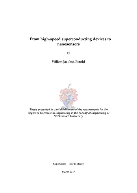 Pdf From High Speed Superconducting Devices To Nanosensors