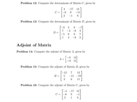 Solved Problem Compute The Determinant Of Matrix C Chegg