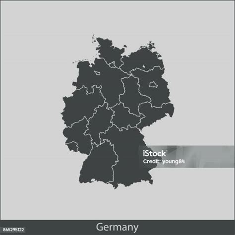 德國地圖向量圖形及更多地圖圖片 地圖 德國 剪裁圖 Istock