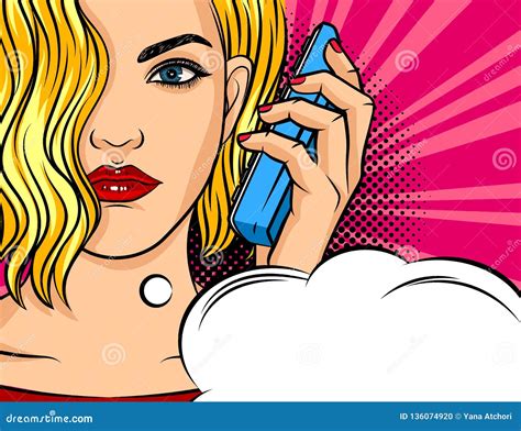 Colorful Vector Poster In The Style Of Pop Art The Girl Speaks By