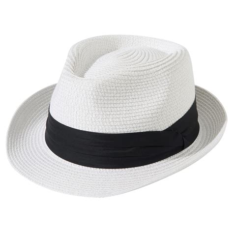 Men Short Brim Straw Hat Panama Fedora Hat Summer Beach Sun Trilby Hat