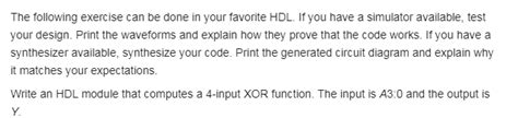 Solved The Following Exercise Can Be Done In Your Favorite Chegg