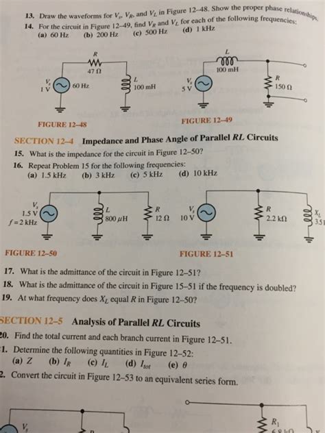 Solved Draw The Waveforms For V S V R And V L In Figure Chegg