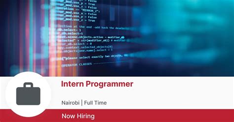 Intern Programmer At Perations Information Technology Brightermonday