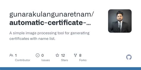 GitHub Gunarakulangunaretnam Automatic Certificate Generator A