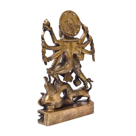 Brass Statue Of Mahishasura Mardini Goddess Durga