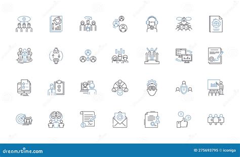 Sales Strategy Line Icons Collection Tactics Prospecting Conversion Pipeline Incentives