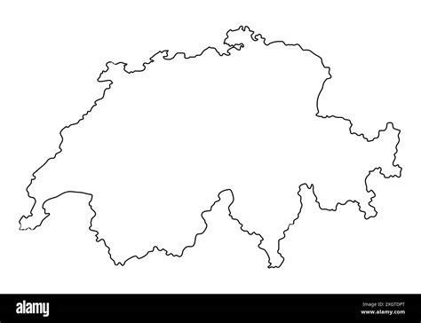 Switzerland Outline Map Isolated On White Background Stock Vector Image Art Alamy