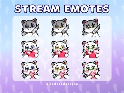 Cat Animated Emotes Twitch White Cat Twitch Animated Emote Etsy
