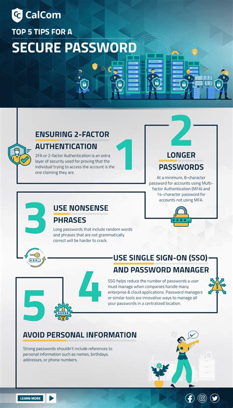 Infographic Top 5 Tips For A Secure Password Calcom