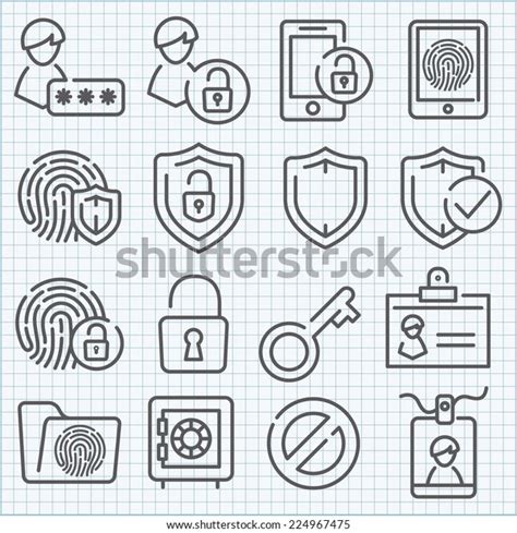 Vector Thin Line Icons Set Web Stock Vector Royalty Free