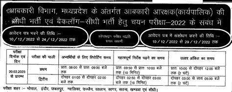 Mp Aabkari Vibhag Bharti 2022 Official Pdf Notification आबकारी आरक्षक