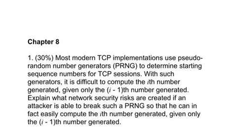 Solved Chapter 8 1 30 Most Modern Tcp Implementations