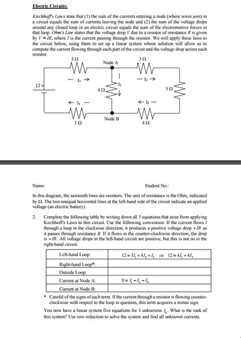 solved kirchhoff s laws state that 1 the sum of the