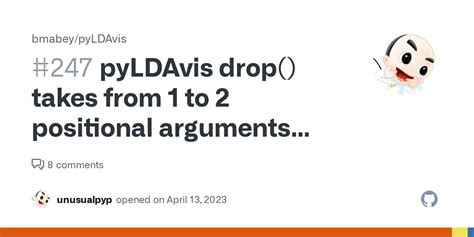 PyLDAvis Drop Takes From 1 To 2 Positional Arguments But 3 Were Given