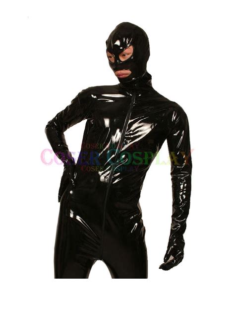 Black Sexy Pvc Costume Full Body Zentai 3002