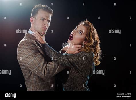 Man Choking Woman Hi Res Stock Photography And Images Alamy