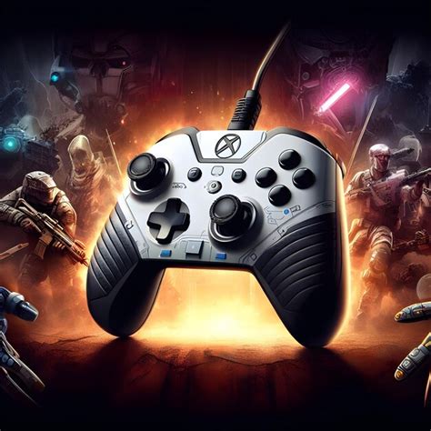 Premium Photo Black Gaming Controller With Glowing Buttons