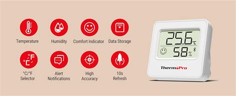 ThermoPro TP357 Bluetooth Hygrometer Mini Room Thermometer Indoor With