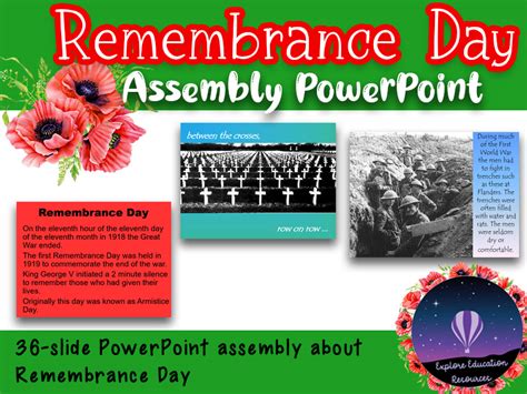 Remembrance Day Assembly Powerpoint And Script 36 Slides Eyfsks4