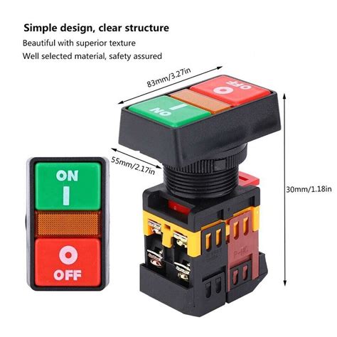 Durable Button PPBB-30N 3.27x2.17x1.18in Simple 83x55x30mm High ...