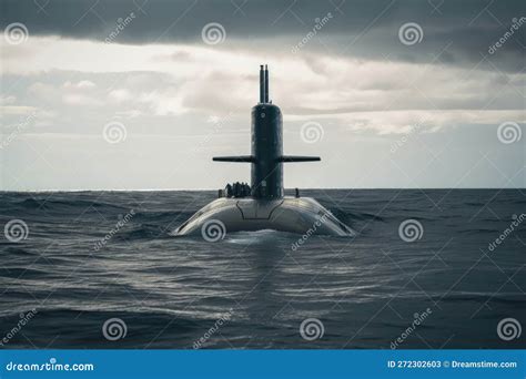 Nuclear Submarine Surfaced In The Ocean Created With Generative Ai