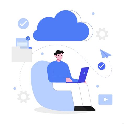 Cloud Computing Illustration In Illustrator Eps Svg  Png