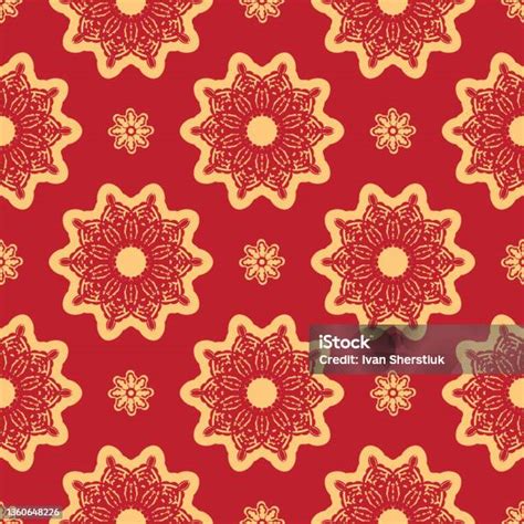 장식과 레드 크리스마스 원활한 패턴 커버 패브릭 엽서 및 인쇄에 적합합니다 벡터 그림입니다 기하 도형에 대한 스톡 벡터 아트 및 기타 이미지 Istock