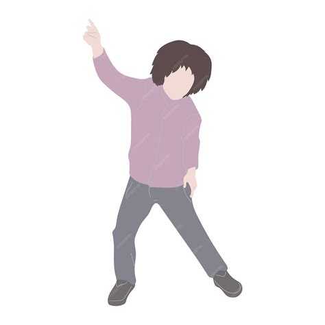 Arte De Ilustración Plana De Niño Bailando Vector Premium
