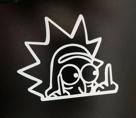 Parody Rick And Morty Middle Finger Vinyl Sticker Decal Varellis Decals