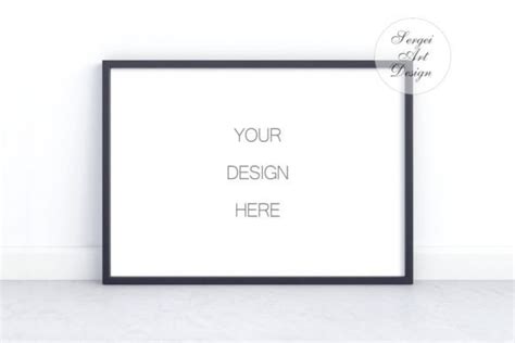 A4 Black Frame Mockup Horizontal Mockup Graphic By Sergeiartdesign