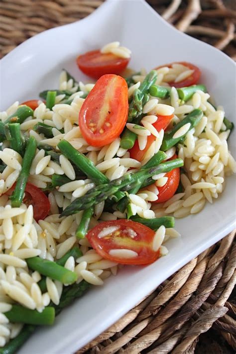 Lemon Orzo Salad With Asparagus And Tomatoes Recipe Recipes