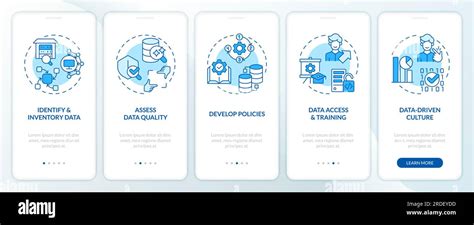 Blue Data Democratization Concept With Thin Line Icons Stock Vector