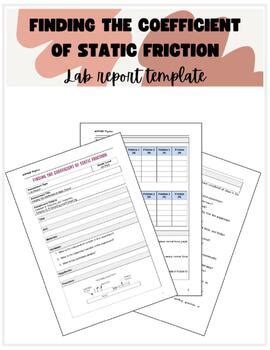 IB MYP Physics Finding The Coefficient Of Static Friction Lab Report Template
