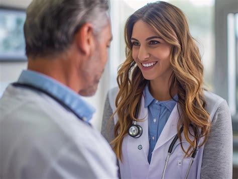 Premium Photo Female Doctor Talking To Male Patient