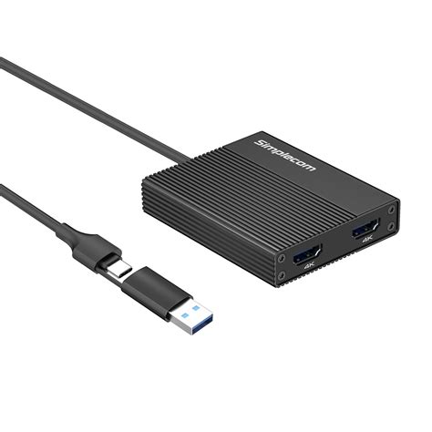Simplecom DA USB Or USB C To Dual K HDMI Display Adapter For X K Hz Extended Screens