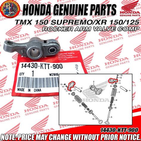 TMX 150 SUPREMO XR 150 125 ROCKER ARM VALVE COMP HPI Genuine 14430