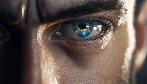 Premium Ai Image Close Up Men Eye Light Effectsgenerative Ai