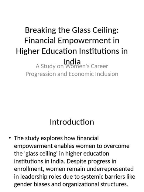 Breakingtheglassceilingpresentation Pdf