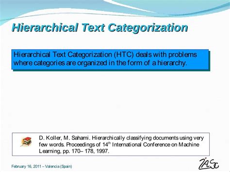 Hierarchical Text Categorization Hierarchical Text