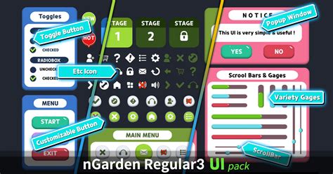 Ngarden Regular 3 Ui Pack 2d Gui Unity Asset Store
