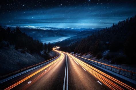 Premium Photo Night Road Trip