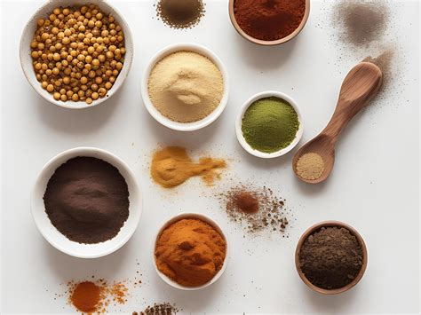 A List Of Essential Cooking Spices On The Table With A Light Background