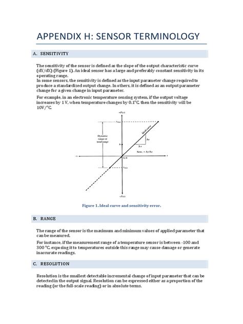 Appendix Sensors Terminology Pdf Sensor Accuracy And Precision