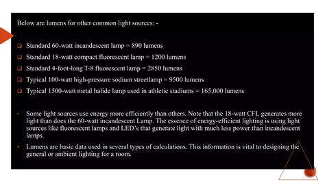 Electrical Lighting Design And Calculations Pptx